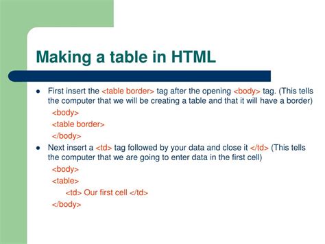 PPT How To Make Tables In HTML PowerPoint Presentation Free Download ID 3834721