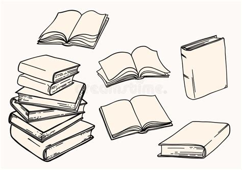 Set Of Vector Hand Drawn Book Illustrations Stock Illustration