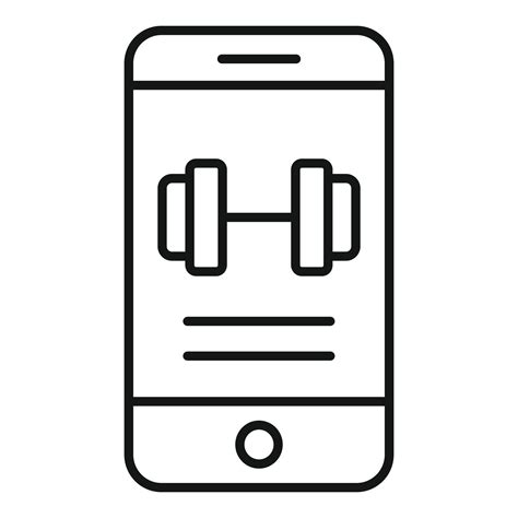 Home Training Phone App Icon Outline Style 14680227 Vector Art At Vecteezy