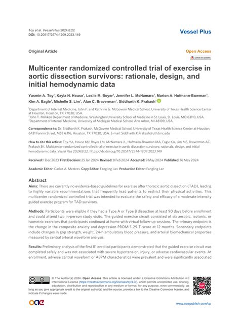 Pdf Open Access Original Article Multicenter Randomized Controlled Trial Of Exercise In Aortic