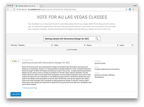 voting for autodesk university class proposals through the interface