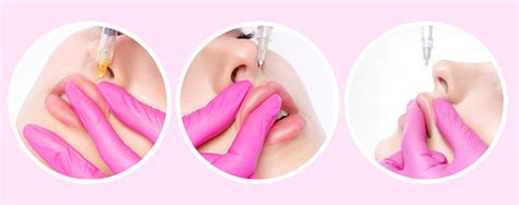 미용 학자는 노란색 블라우스에있는 아름다운 여성의 얼굴에 주름 개선 주사를 젊어지게합니다 뷰티 살롱에서 여성 미적 미용학
