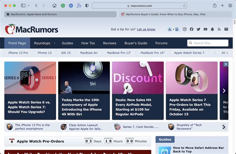 Safari 15 Users Say New Tab Design Is Counterintuitive Macrumors Forums