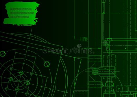 Mechanical Blueprint Background Stock Vector Illustration Of Drawing Line 8219562