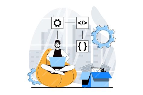 Premium Vector Web Development Concept With People Scene In Flat