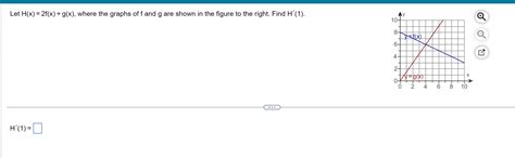 Solved Let H X 2f X G X Where The Graphs Of F And G Are