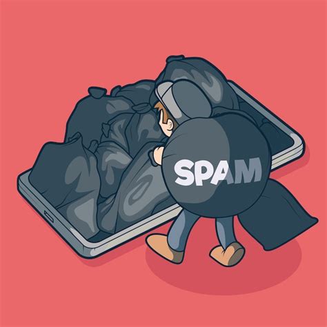 Premium Vector Man With Garbage Bag Communication Spam Hacker Information Design Concept