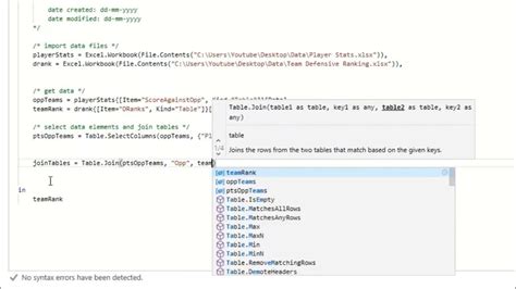 how to use ms excel power query to join data tables m language syntax