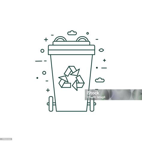 Ilustrații De Stoc Cu Coș Verde De Reciclare Cu Simbol De Reciclare