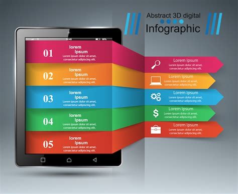 premium vector notebook computer digital graphic infographic