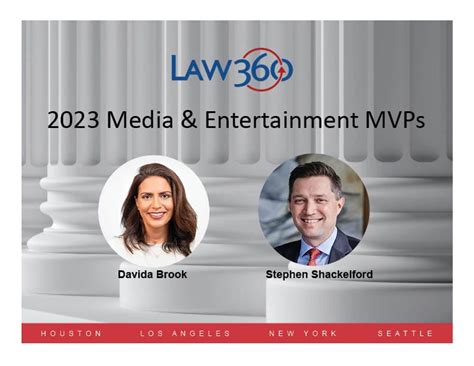 Partners Davida Brook And Stephen Shackelford Named Media And Entertainment Mvps By Law360