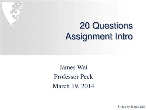 Ppt 20 Questions Assignment Intro Powerpoint Presentation Free Download Id 2097168