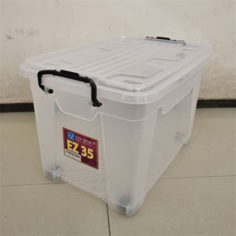 Jual Storage Box Container EZY CB Liter Roda Bening Transparan Kontainer Tool Box Kotak