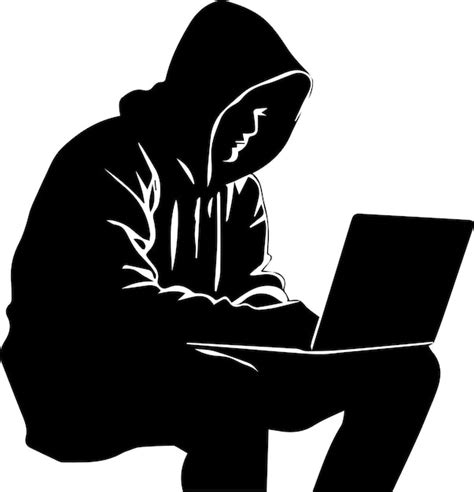 premium vector hacker vector silhouette illustration 16