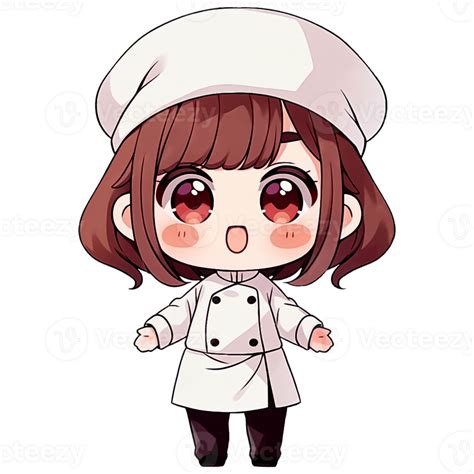Cute Chibi Girl Chef Ai Generative 33494368 Png