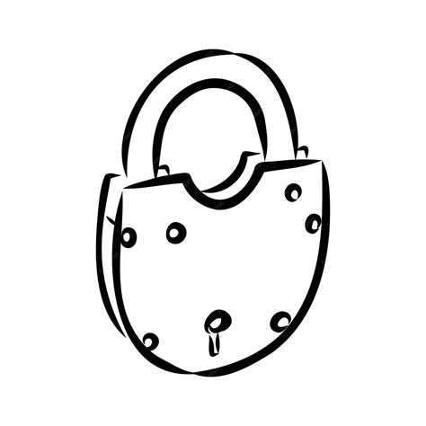 Premium Vector Vector Sketch Illustration Padlock Padlock Vector