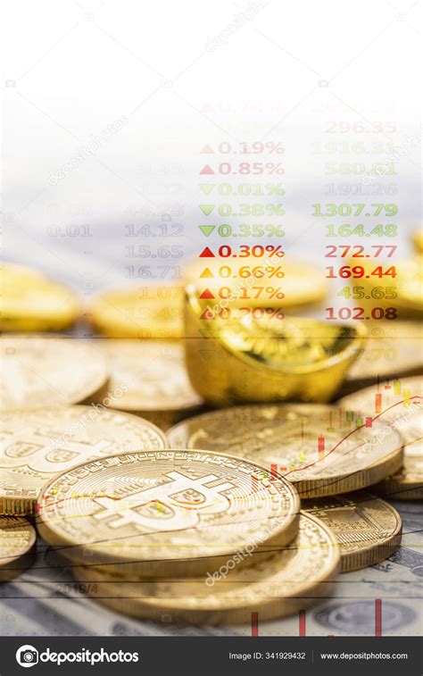 Golden Chinese Coins Bitcoins White Background — Stock Editorial Photo