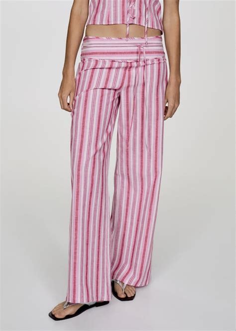 Stripes Printed Trousers Women Mango Montenegro