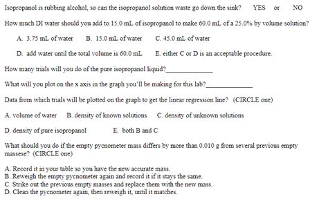Solved Isopropanol Is Rubbing Alcohol So Can The Chegg