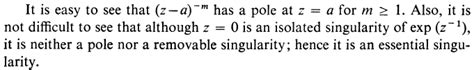 Complex Analysis Why Is Exp Z { 1} An Essential Singularity