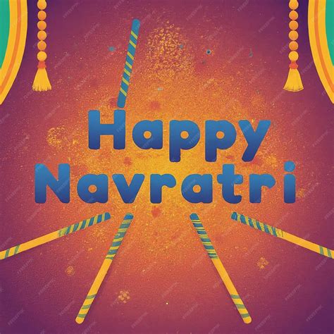 Feliz Navratri Tarjeta De Felicitación Con El Festival Indio Y Diya