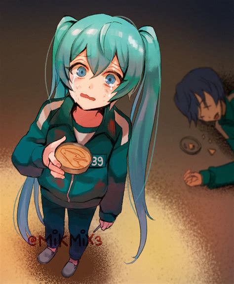 Hatsune Miku And Kaito Vocaloid And 1 More Drawn By Mikmix Danbooru