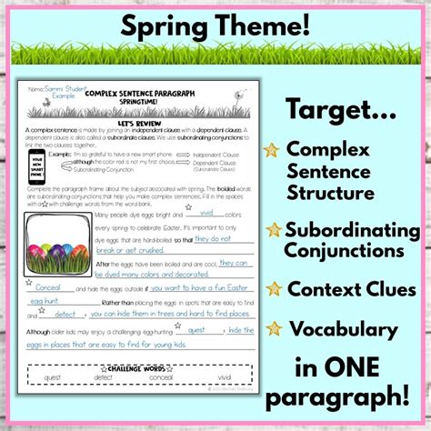 Writing Complex Sentences With Subordinating Conjunctions Paragraph
