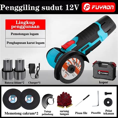 Jual COD FUYAON Gerinda Cordless Angle Grinder 16 8v Mesin Gerinda Tangan Alat Pemotong Alat