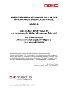 KURZE ZUSAMMENFASSUNG DER INHALTE DER Kurze Zusammenfassung Der