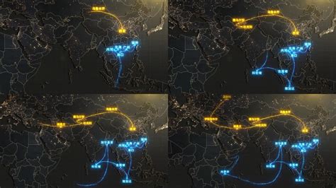 世界地图一带一路ae模板下载