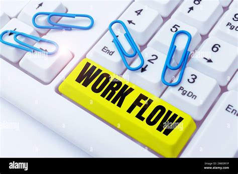 Text Caption Presenting Work Flow Conceptual Photo Continuity Of A Certain Task To And From An