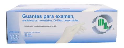 Guante De Examen Liso No Estéril Látex Desechable Dl Mediano Meses