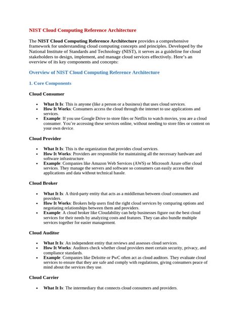 Nist Cloud Computing Reference Architecture Pdf Cloud Computing