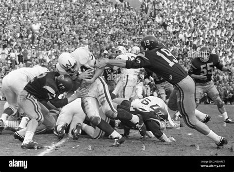 Wisconsin Fullback Ralph Kurek 34 Smashes Off Tackle Into The End