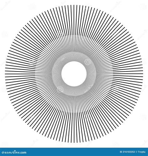 Radial Rays Of Sunburst Circular Design Element Stock Vector
