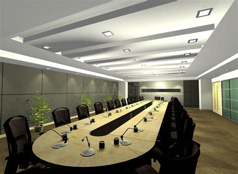 3d Computer Render Illustration Of Conference Room Stock Illustration Illustration Of Board