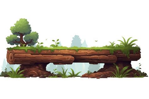 Premium Ai Image Wooden Log In The Style Of 2d Platformer Game