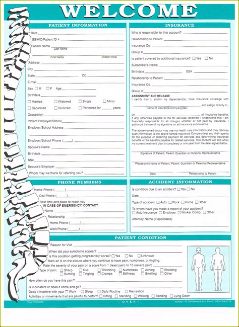Printable Chiropractic Registration And History Form Printable Forms Free Online