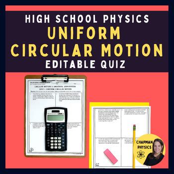 Uniform Circular Motion Quiz Circular Motion PDF Quiz Editable PPT Version