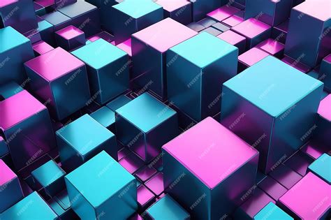 Premium Photo Abstract Futuristic Cubes Shape Background 3d Render