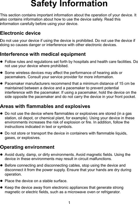 Huawei Technologies Dg8045 Vdsl Home Gateway User Manual Safety Information