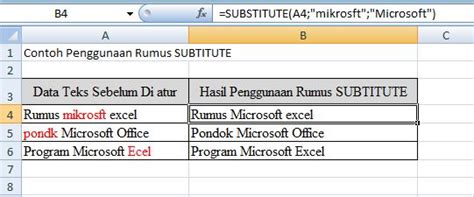 Rumus Excel Substitute Dan Replace Fungsi Dan Rumus Excel Lengkap