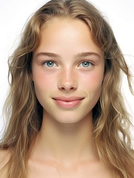 Premium Photo Girl Face With Detailed Skin Texture