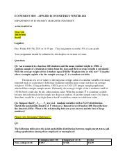 Applied Econometrics Understanding Sample Averages And Course Hero