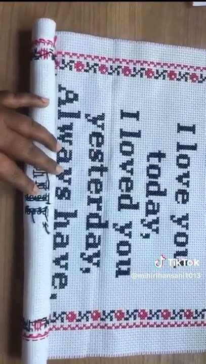 ඔයාගේ ආදරෙත් ලස්සන වදනකින් එයාට තෑගි කරමුද Trending Viralvideo Valentinet Crossstitching