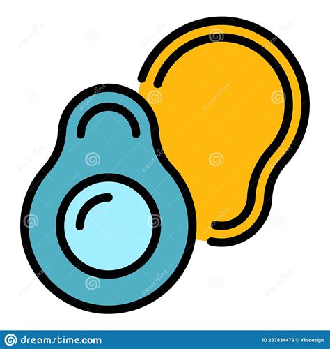 Vector De Contorno De Color De Icono Eco Media Aguda Ilustración del