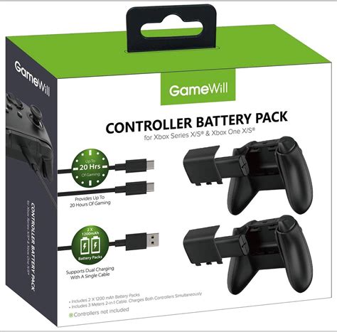 Gamewill Rechargeable Controller Battery Pack 2 Pack With 1200 Mah High
