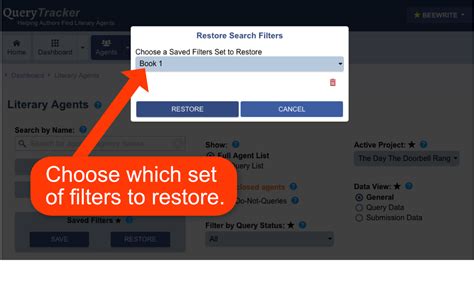 Save Restore Filters QueryTracker Help