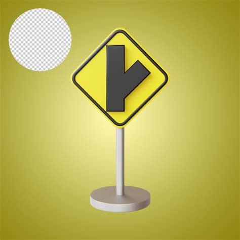 Premium Psd Right Side Road Sign Traffic 3d Rendering