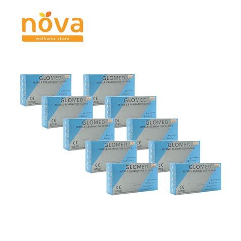 Glomed Slim Blue Nitrile Examination Gloves 10 Boxes Case Shopee